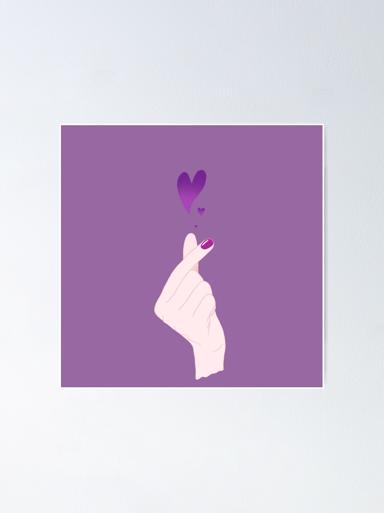 "Purple BTS Finger hearts korean hand sign love BORAHAE I PURPLE YOU ...