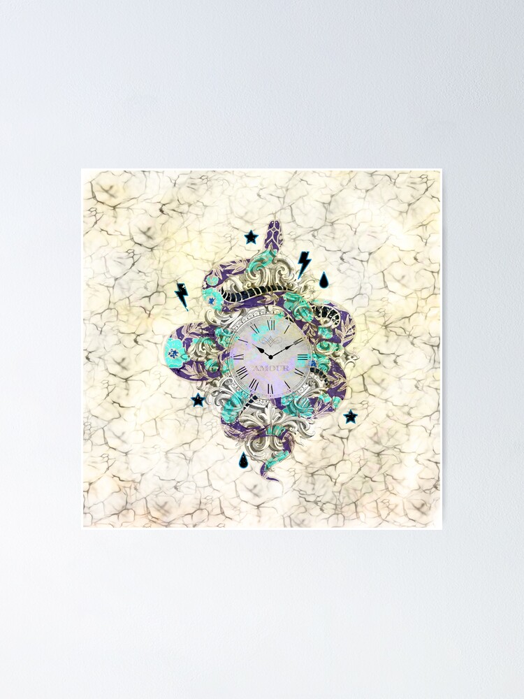 "Snake Clock Digital Art" Poster for Sale by Tiyadesigns | Redbubble