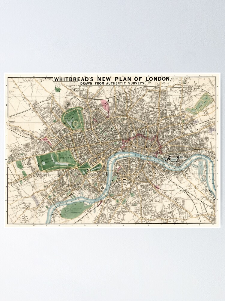 " Whitbread's new plan of London, by J. Whitbread, 1853" Poster by ...