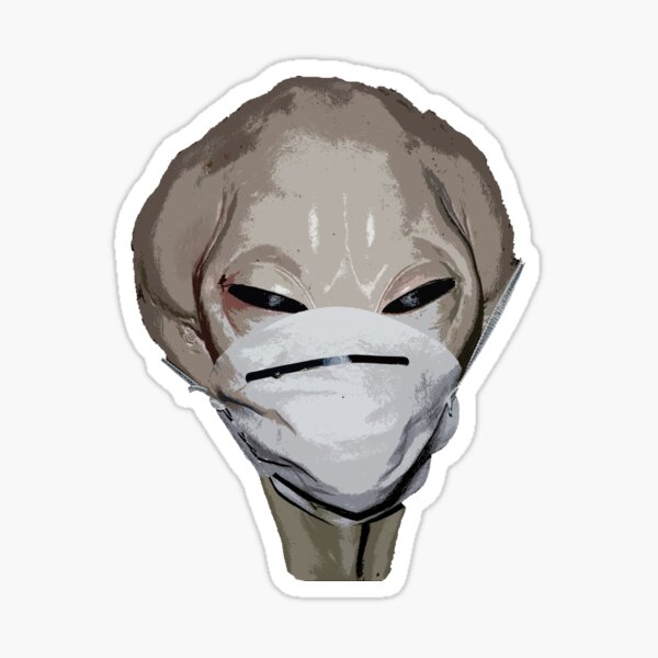 "Alien With A Face Mask" Sticker by wattophotos | Redbubble