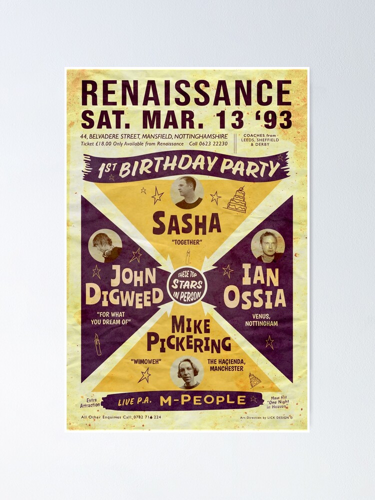"Renaissance Nottingham 1st Birthday 1993 Sasha John Digweed Mike ...