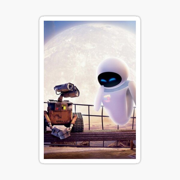 "Wall-E and Eve" Sticker for Sale by CartoonBlast | Redbubble