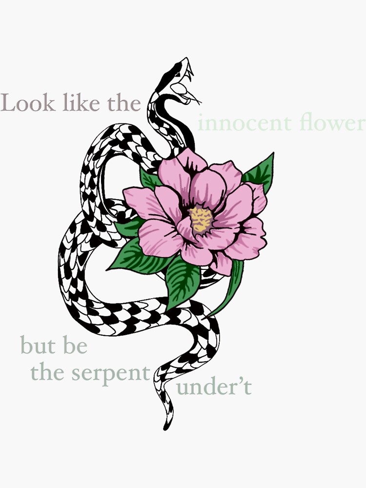 "Shakespeare’s Macbeth Flower and Serpent Quote" Sticker by ...