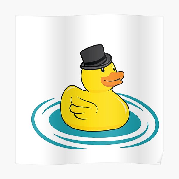 "Angry rubber duck with a tophat" Poster by Idyllio | Redbubble