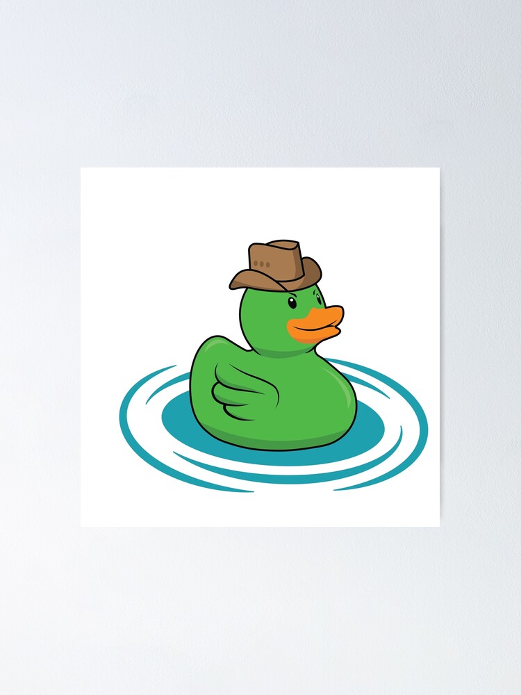 "Angry green rubber duck with a cowboy hat" Poster by Idyllio | Redbubble