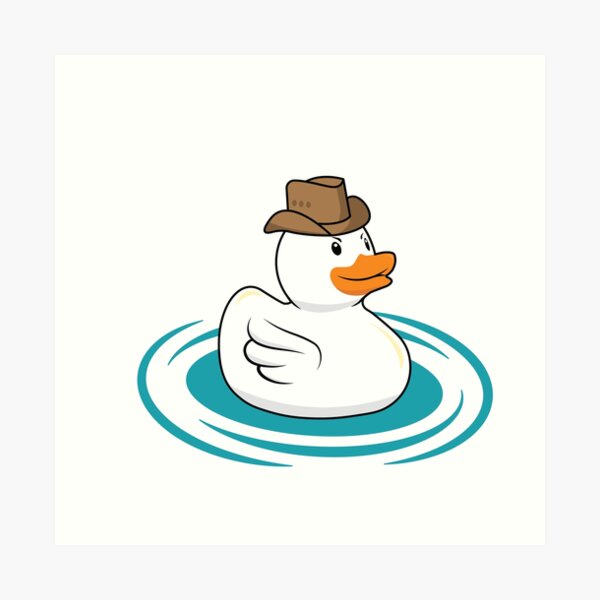 "Angry rubber duck with a cowboy hat" Art Print for Sale by Idyllio ...
