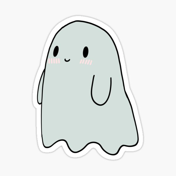 "Mint Green/Light Blue Ghost Friend" Sticker for Sale by PeachyCloudArt ...
