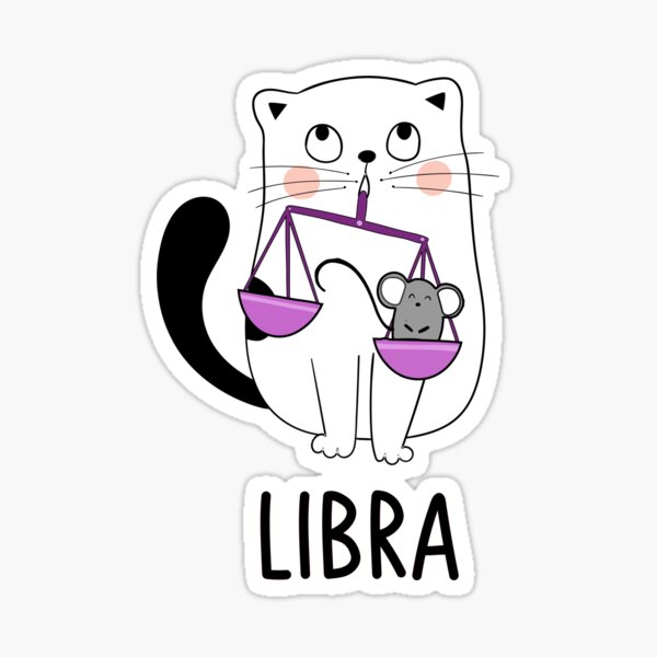 "Funny Libra Cat Zodiac Sign" Sticker for Sale by CoLoRLifeDesign ...