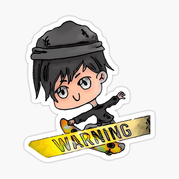 "Skater boy cartoon comic drawing" Sticker for Sale by ReensPhotos ...