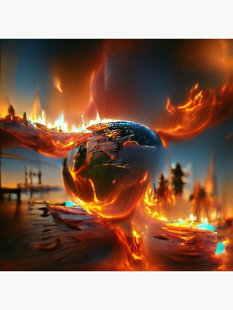 "A world on fire, AI art, surreal dreamcore" Poster for Sale by KayliGo ...