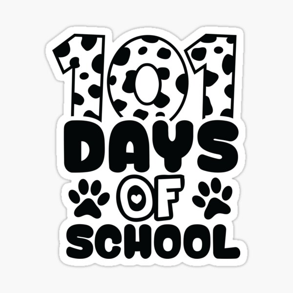 "101 Days Of School Dalmatian Dog 100 Days Smarter Teacher" Sticker for ...