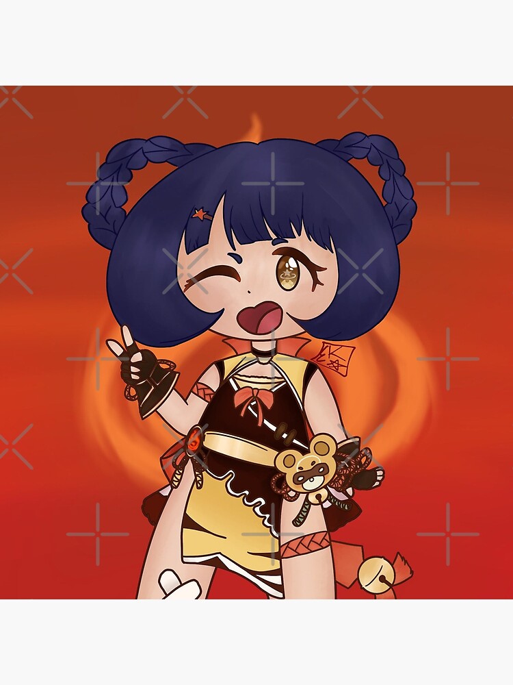 "Xiangling Genshin Impact Chibi Art" Art Print by ArtE-Kitty | Redbubble