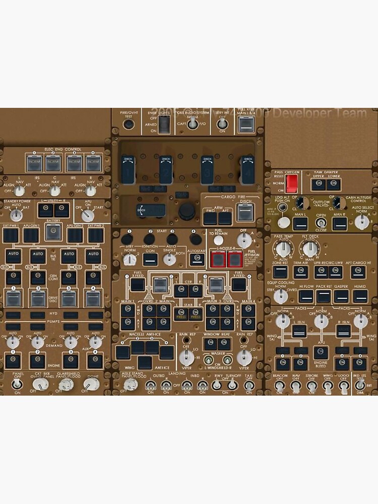 "BOEING 747 OVERHEAD PANEL " Sticker for Sale by Ljubo339- | Redbubble