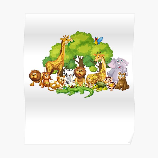"Jungle animals" Poster for Sale by ALANWAR1HD | Redbubble