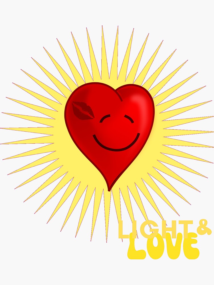 "SMILEY HAPPY RED HEART - DIGITAL ART " Sticker for Sale by Kwayako ...
