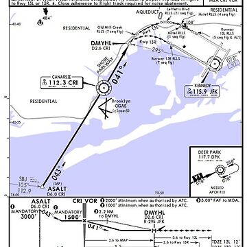 "KJFK/JFK VOR or GPS RWY 13 APPROACH PROCEDURE JEPPESEN CHART ...