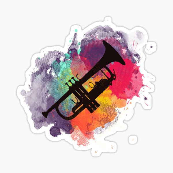 "Colorful Trumpet - Stylish Design For Musicians" Sticker for Sale by ...