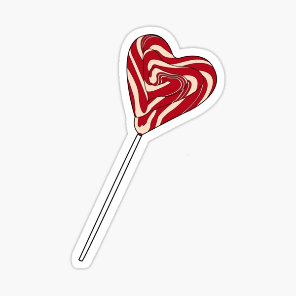 "Heart Lolly Sticker illustration" Sticker by EevanArt | Redbubble