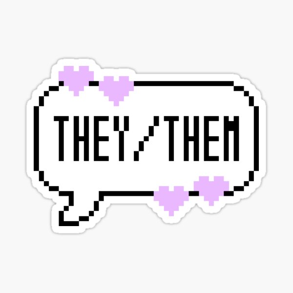 "They/Them Heart Pronouns Pixel Art" Sticker for Sale by Valentine145 ...
