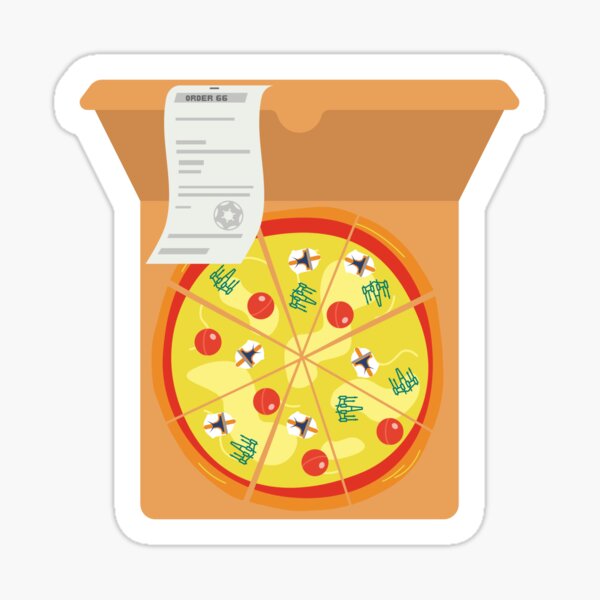 "Execute Pizza Order 66" Sticker for Sale by LudicrousFeed | Redbubble