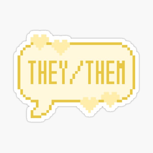 "They/Them Heart Pronouns Pixel Art" Sticker for Sale by Valentine145 ...