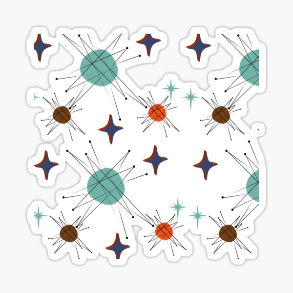 "MCM 3D Starburst Pattern" Sticker for Sale by LisWilliams | Redbubble