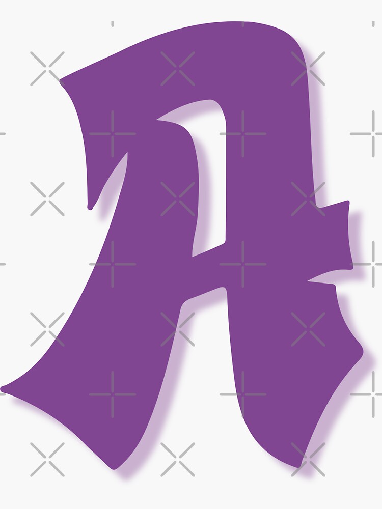 Pegatina «Graffiti morado letra A» de LetterMom | Redbubble