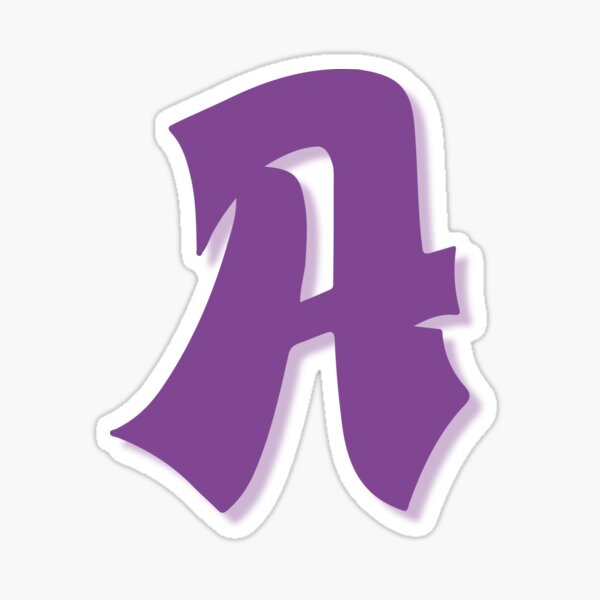 Pegatina «Graffiti morado letra A» de LetterMom | Redbubble