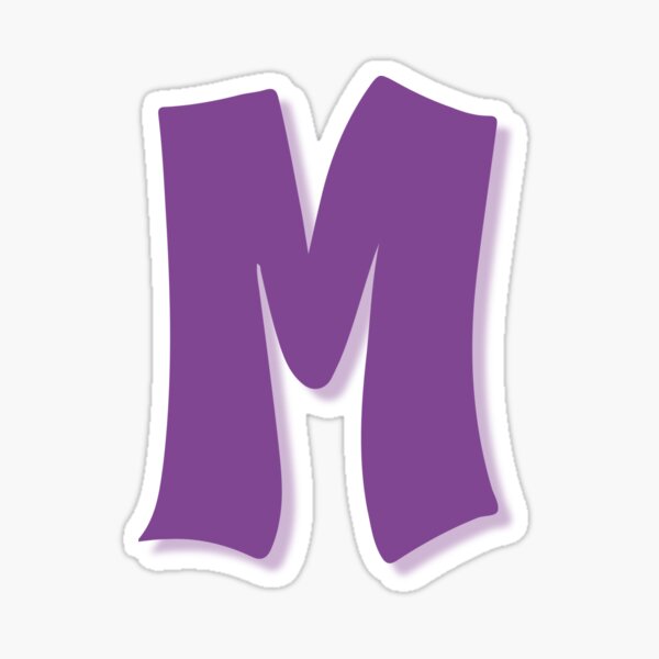 Pegatina «Graffiti morado letra M» de LetterMom | Redbubble