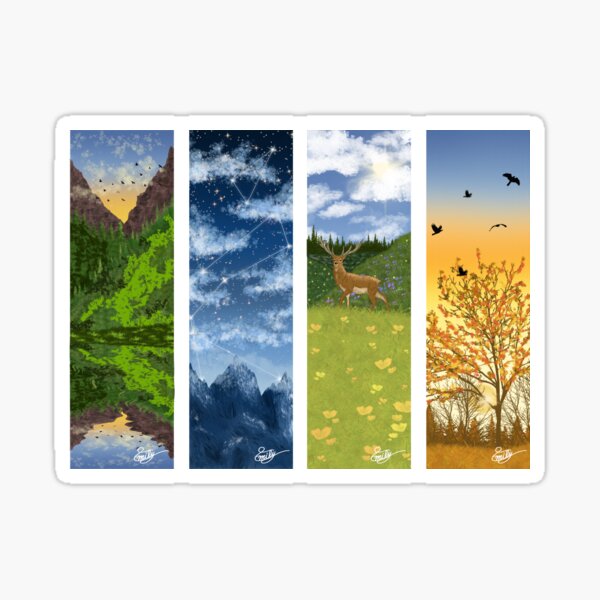 "The Four Seasons" Sticker for Sale by EGCreativeArt | Redbubble