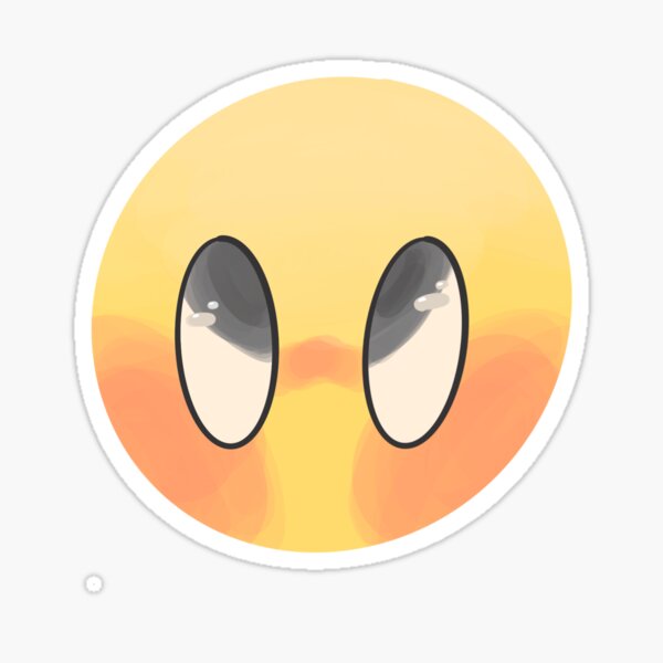 "Blushing Emoji" Sticker for Sale by Oriphiel | Redbubble