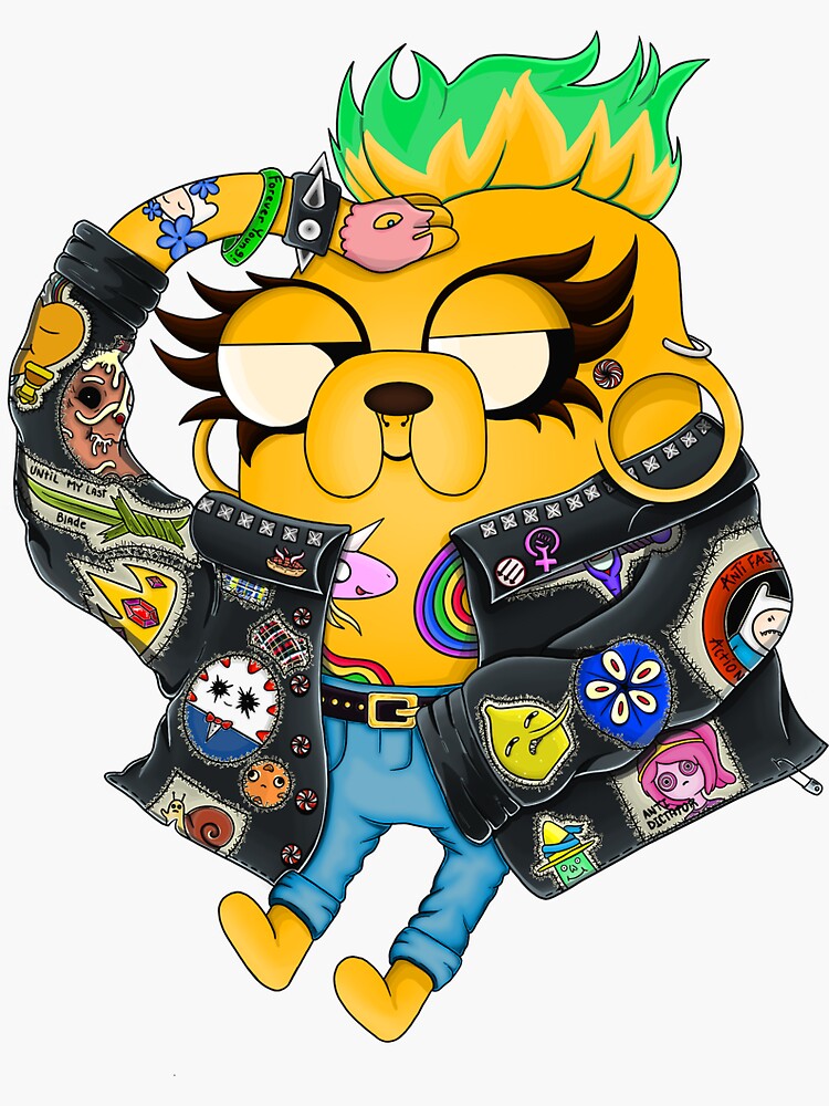 "Goth/Punk Jake the Dog from Adventure time!" Sticker by apathetichaley ...