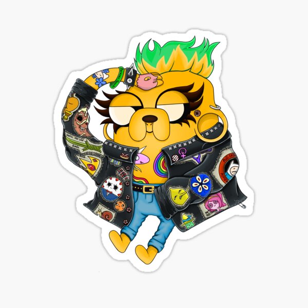"Goth/Punk Jake the Dog from Adventure time!" Sticker by apathetichaley ...