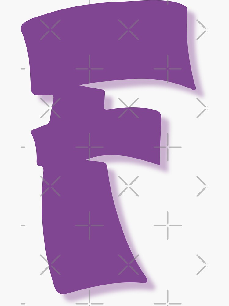 Pegatina «Graffiti morado letra F» de LetterMom | Redbubble