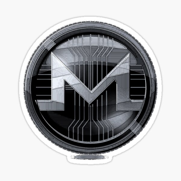 "Monero Coin Black & White (bw1)" Sticker for Sale by theoryneutral ...