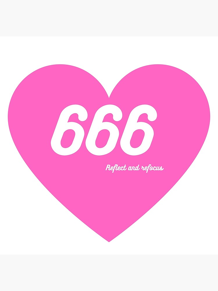 "666 Pink Angel Numbers Heart " Poster for Sale by carsan | Redbubble