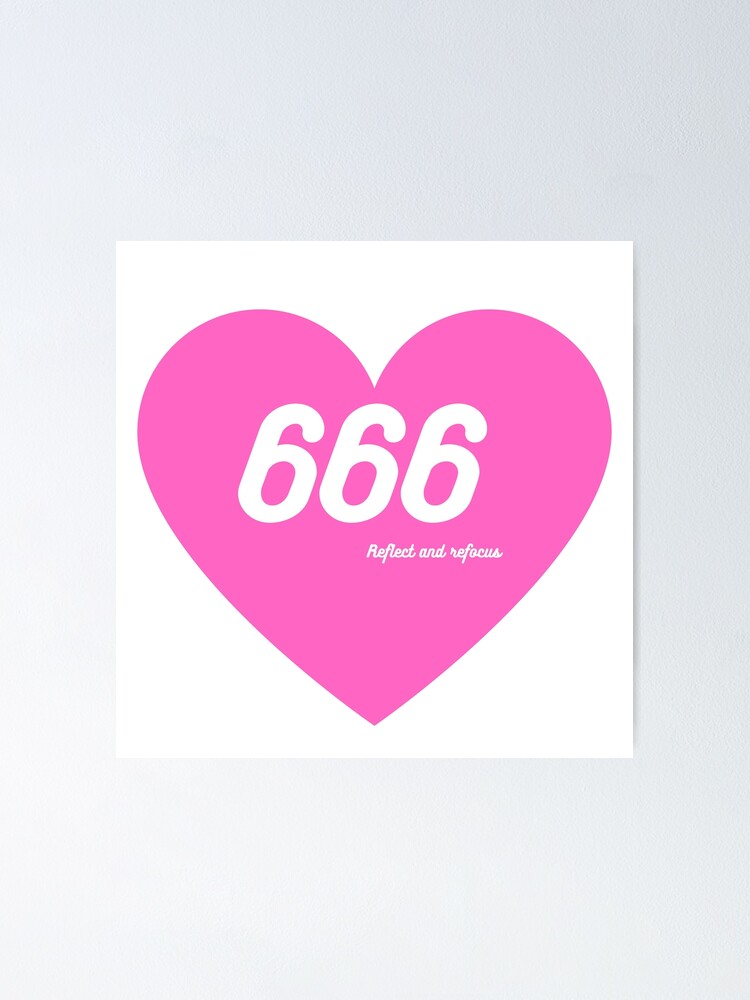"666 Pink Angel Numbers Heart " Poster for Sale by carsan | Redbubble