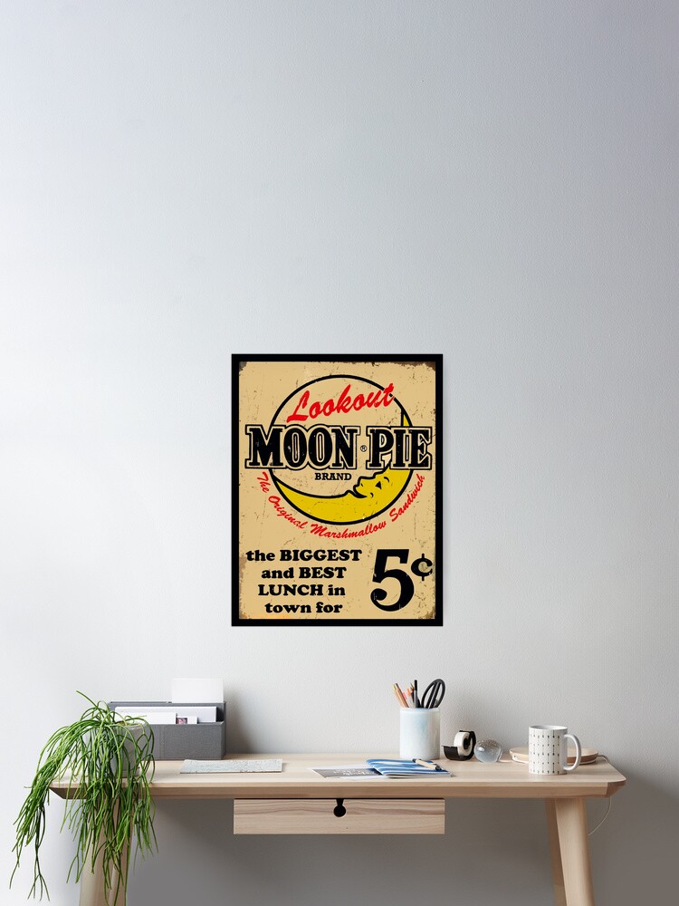 "MOON PIE VINTAGE ADVERTISEMENT SIGN TYPOGRAPHY" Poster for Sale by ...