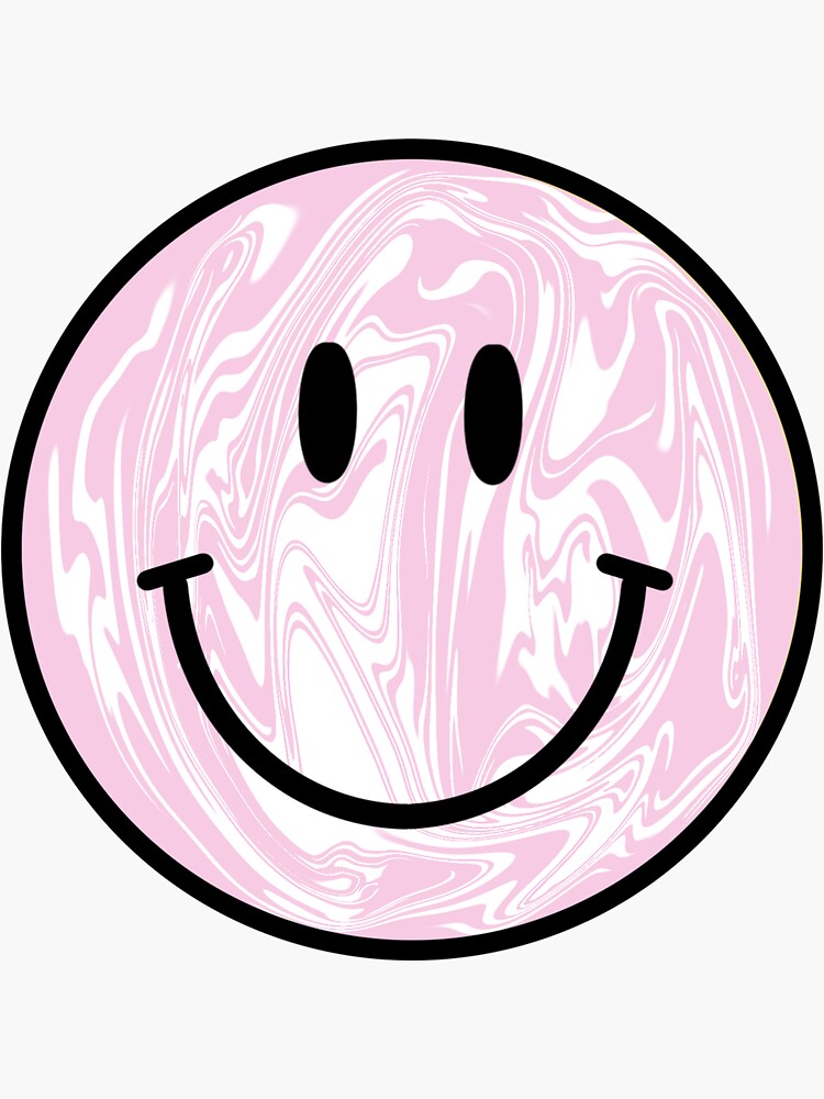 "Pink Smiley Face " Sticker by emdesigns- | Redbubble