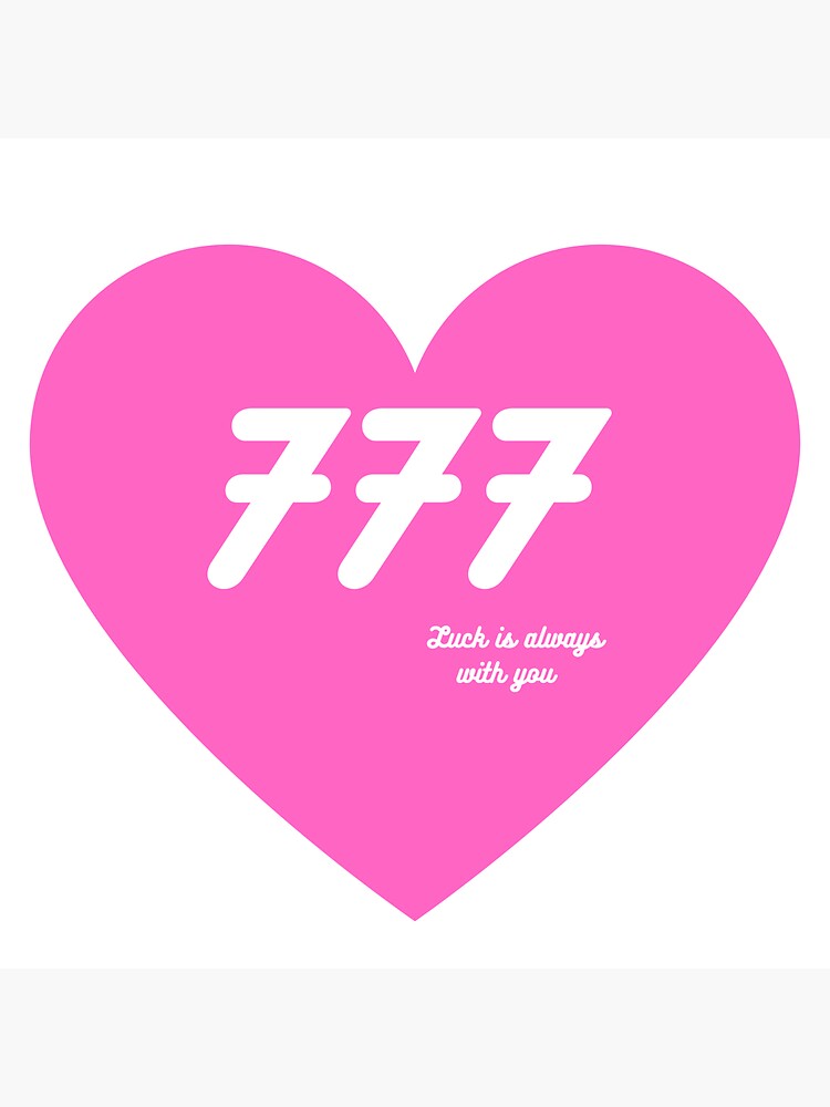 "777 Pink Angel Numbers Heart " Sticker by carsan | Redbubble