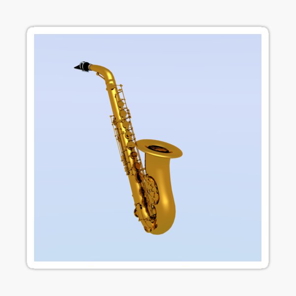 "3D Saxaphone on sky blue background." Sticker for Sale by ...