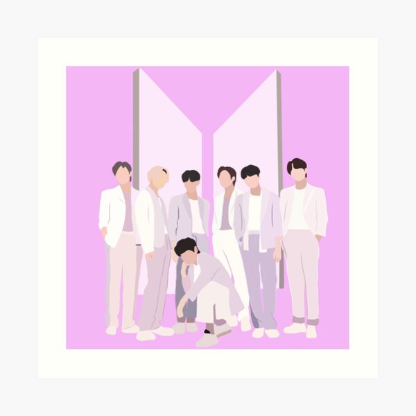 "BTS OT7 with ARMY LOGO" Art Print by safiaraoof | Redbubble
