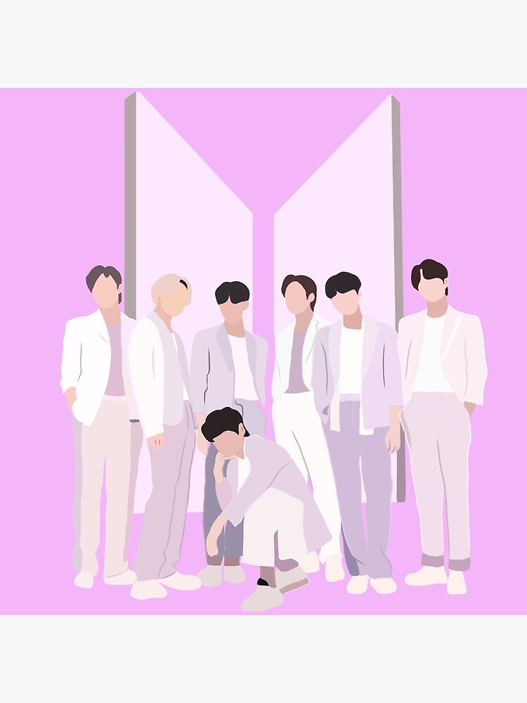 "BTS OT7 with ARMY LOGO" Art Print by safiaraoof | Redbubble