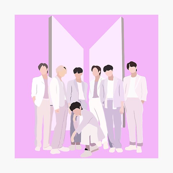 "BTS OT7 with ARMY LOGO" Photographic Print for Sale by safiaraoof ...
