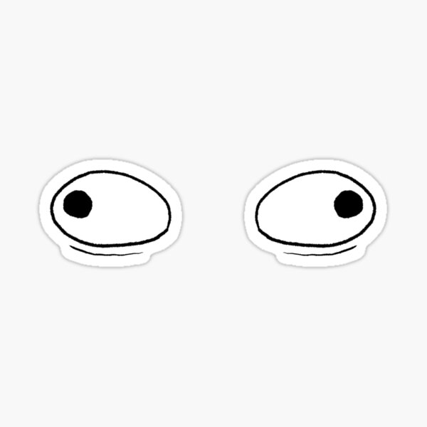 "Cartoon Eyes - Wonky Face" Sticker for Sale by wanderingfools | Redbubble