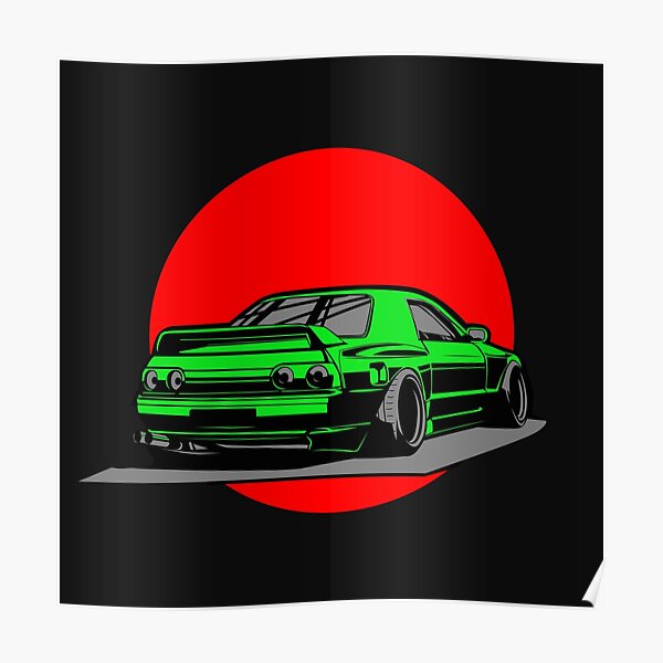 Póster «R32 horizonte GTR Godzilla jdm cartel» de ASAKDESIGNS | Redbubble