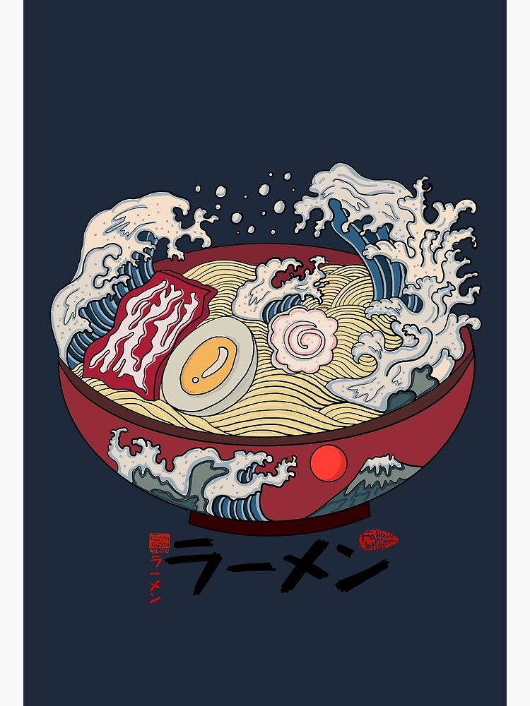 "The Great Ramen Japanese Anime Ramen Noodles Ocean Wave" Art Print for ...