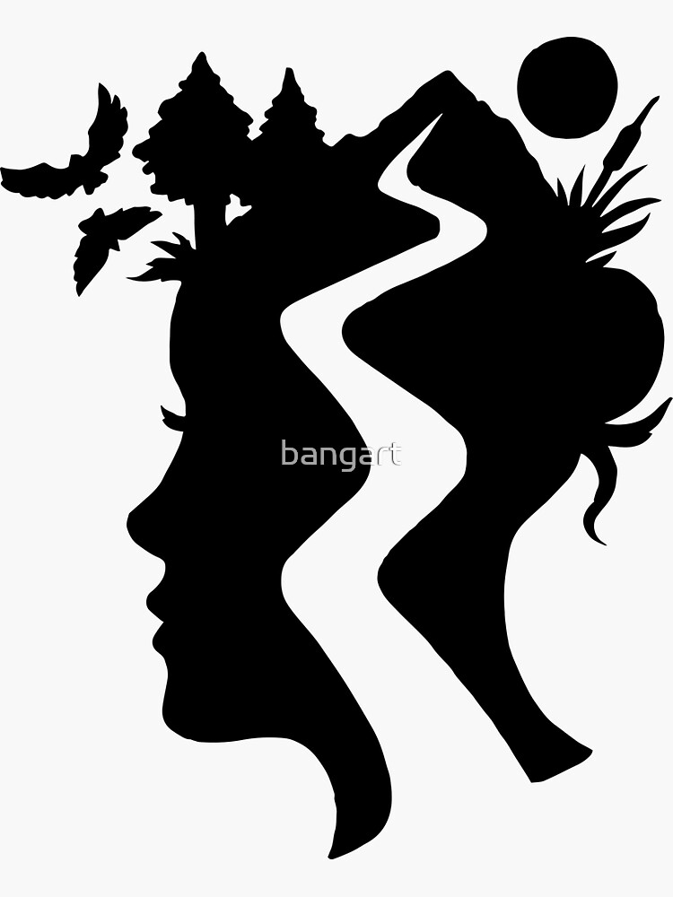 "TrailHead – Black - Female Version " Sticker by bangart | Redbubble