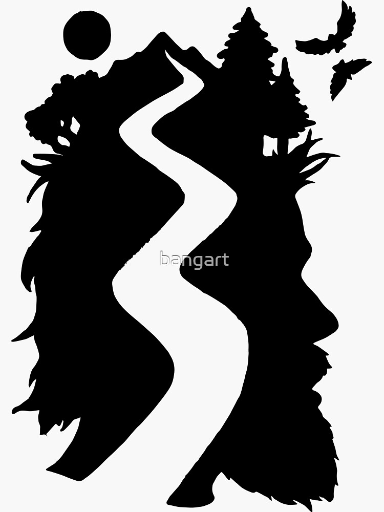 "TrailHead – Black - Dirtbag Version" Sticker by bangart | Redbubble
