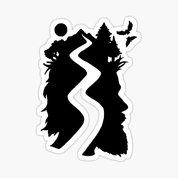 "TrailHead – Black - Dirtbag Version" Sticker by bangart | Redbubble